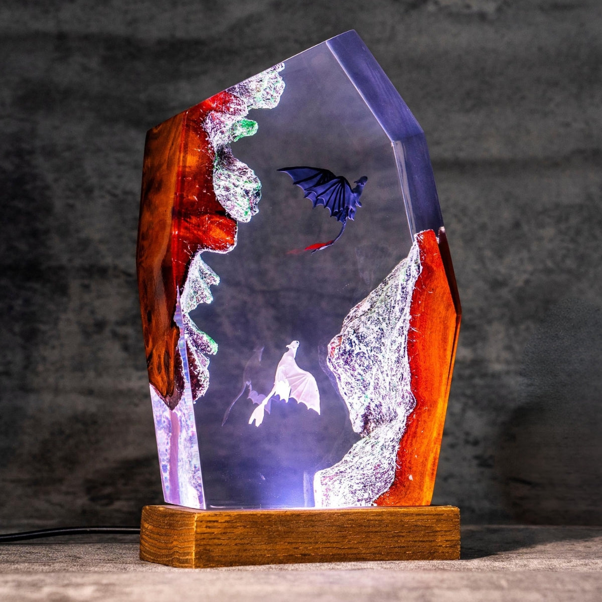 Toothless and Light Fury Resin Night Lights – Fandom Lamps - Epoxy ...