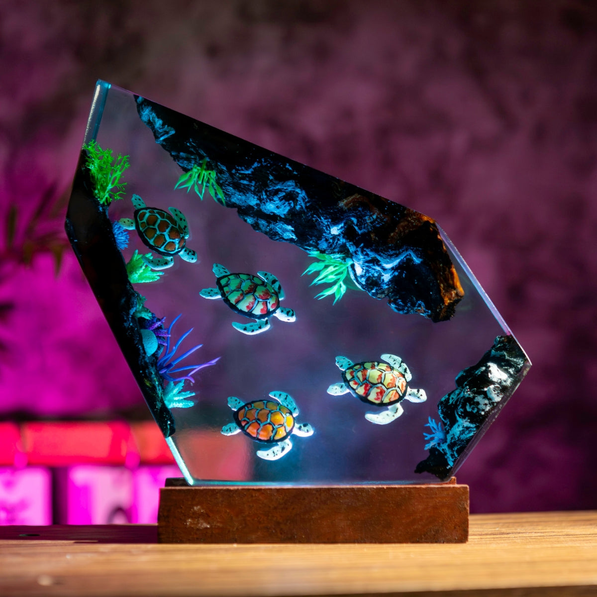 Turtles Ocean Night Lamp – Fandom Lamps - Epoxy Resin Lamp